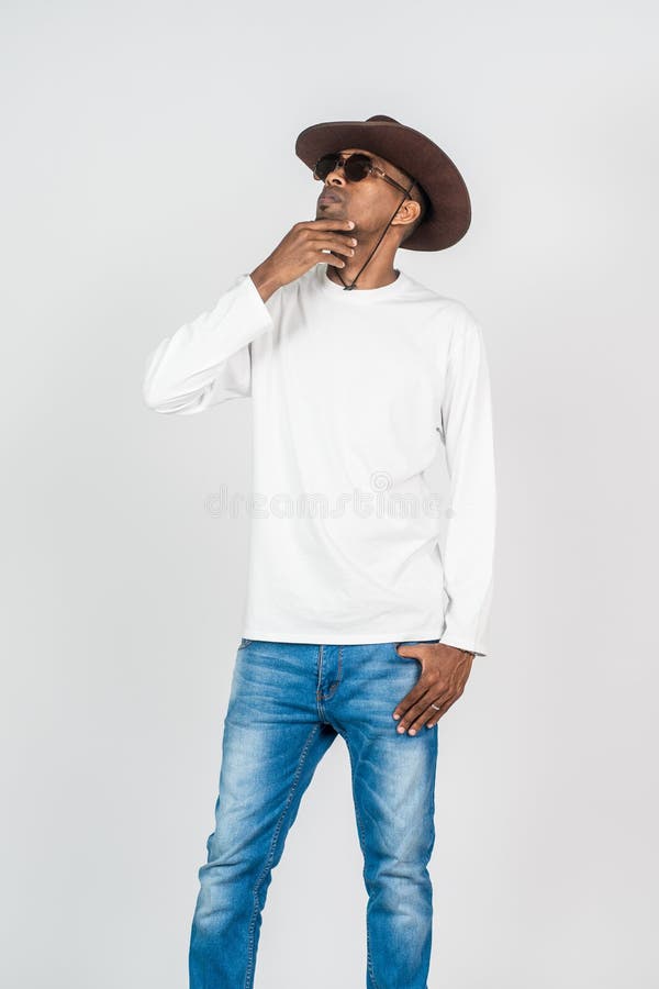 A Young Man Wearing White Blank Long Sleeve Shirt, with Glasses and a ... A Young Man Wearing White Blank Long Sleeve Shirt, with Glasses and a ...
