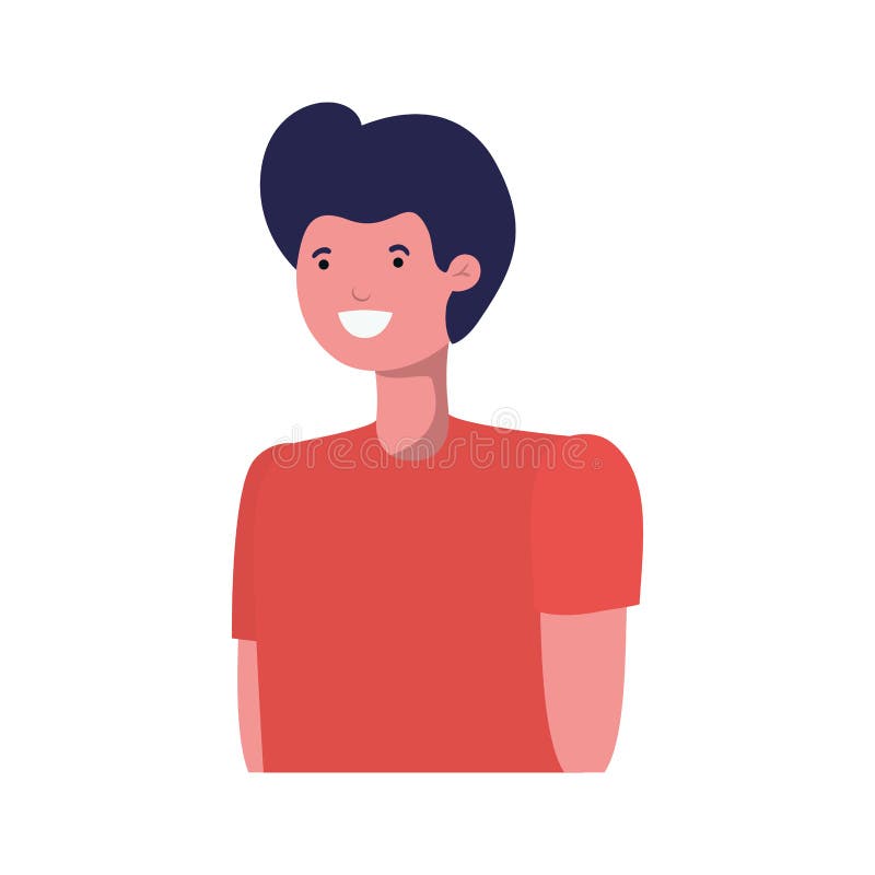 Young Man in White Background Stock Vector - Illustration of avatar ...