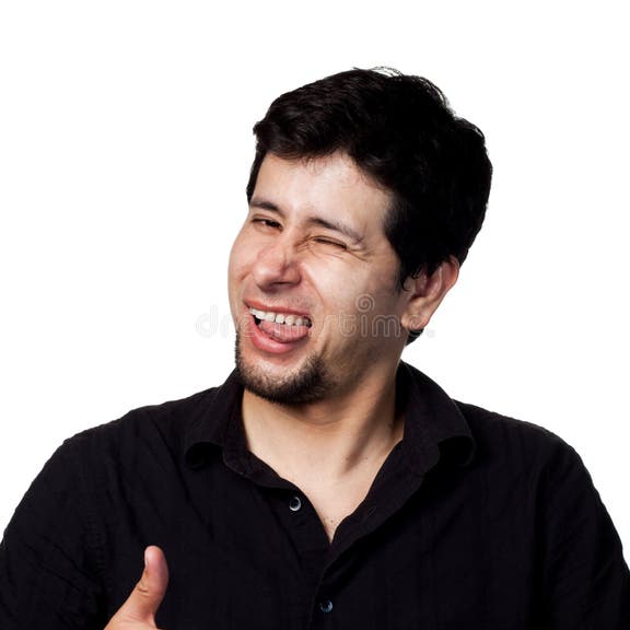 Young man winking stock image. Image of actor, head, expression - 13936969