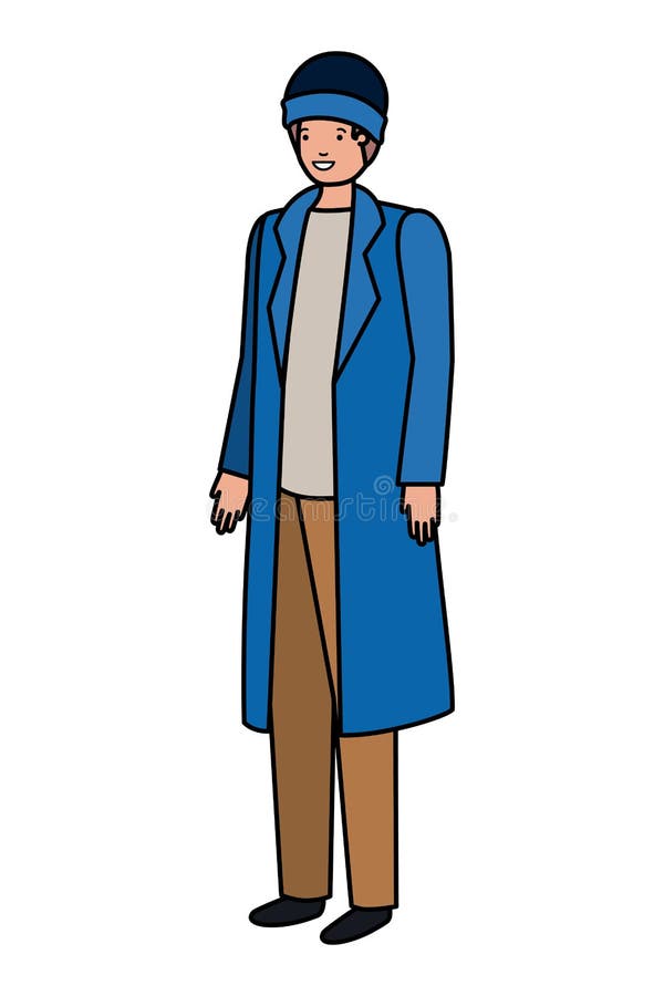 Young Man with Winter Clothes Avatar Character Stock Vector ...
