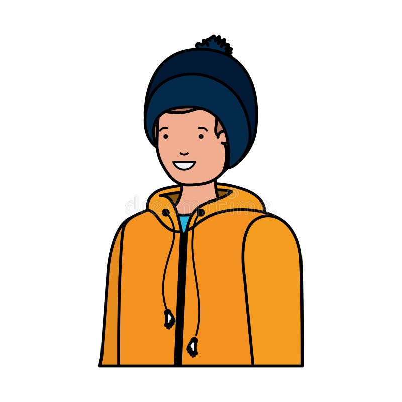 Young Man with Winter Clothes Avatar Character Stock Vector ...