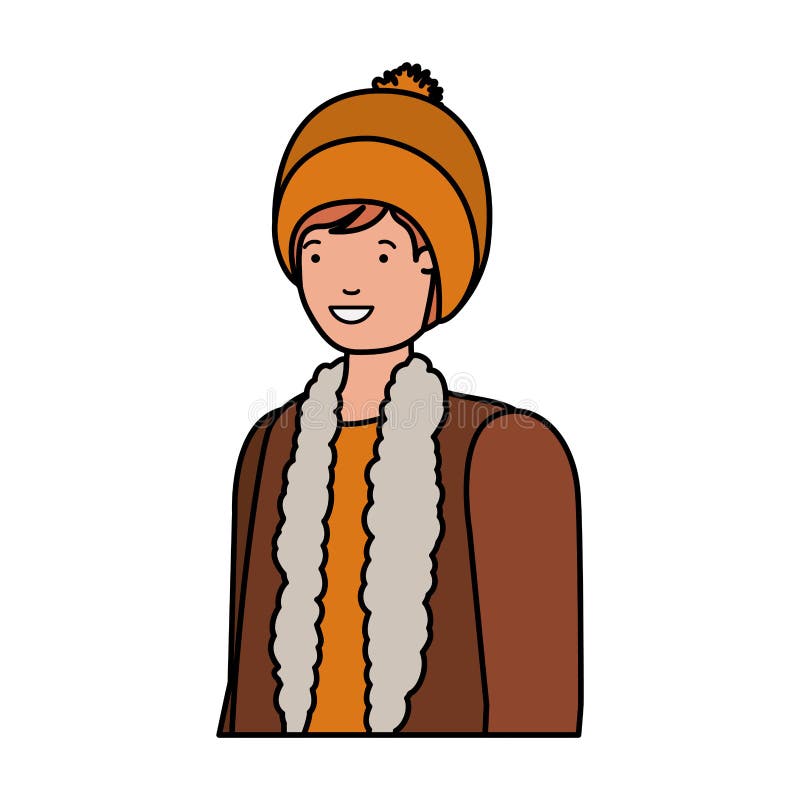 Young Man with Winter Clothes Avatar Character Stock Vector ...