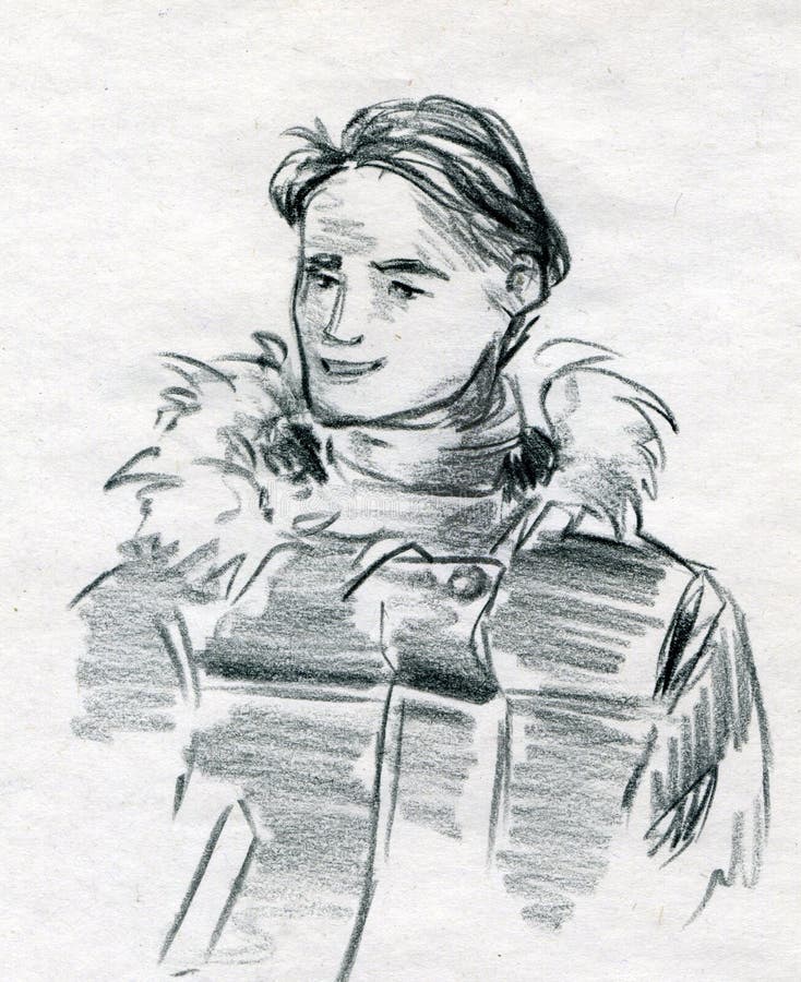 Young Man in Winter Clothes Stock Illustration - Illustration of winter ...