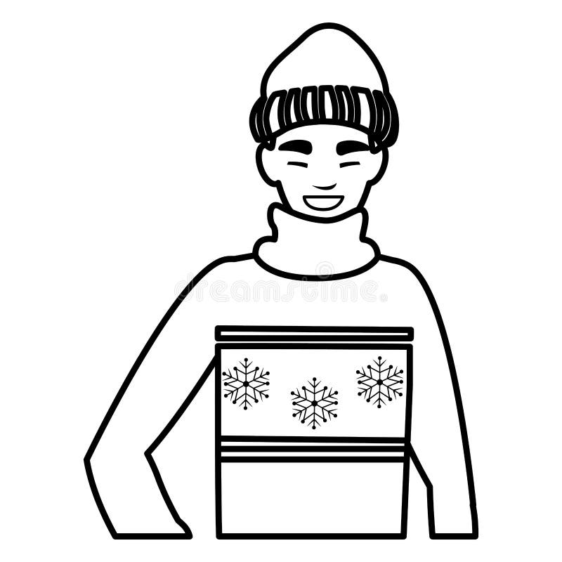 Young Man with Winter Clothes Stock Vector - Illustration of character ...