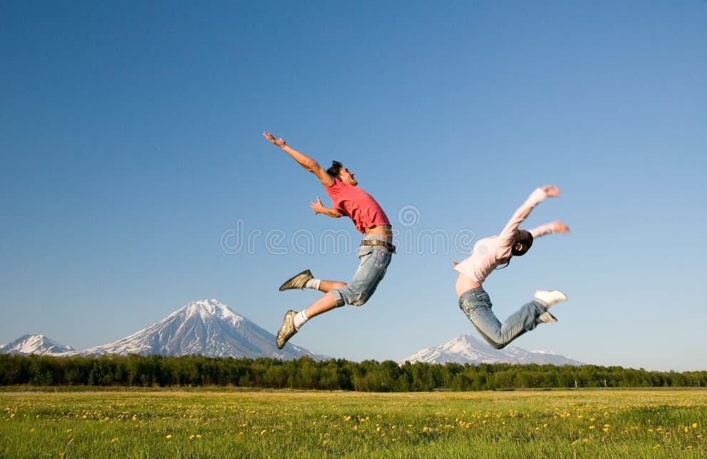 Young man and woman stock image. Image of girl, long, grass - 5683243