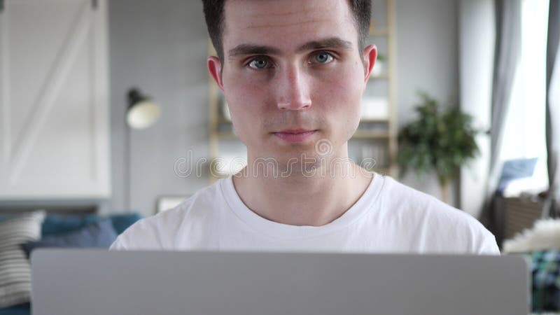 Young Man at Work stock photo. Image of programming - 123054830