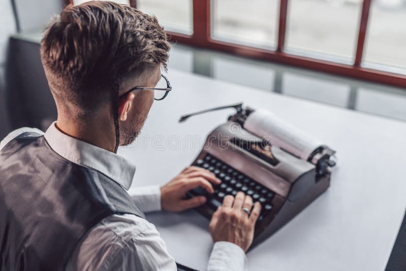 Young Man at Work in the Office Stock Photo - Image of desk, white ...