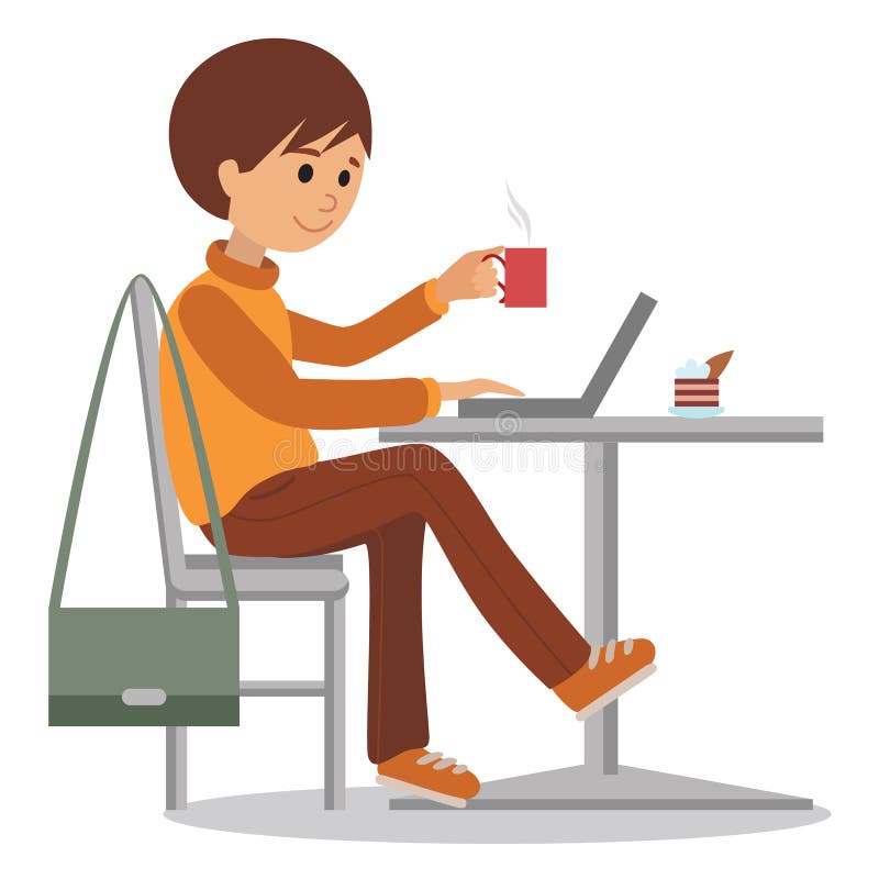 Young man at work stock vector. Illustration of cartoon - 71630159