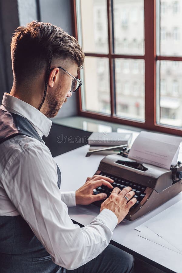 Young man at work stock photo. Image of people, office - 132555212