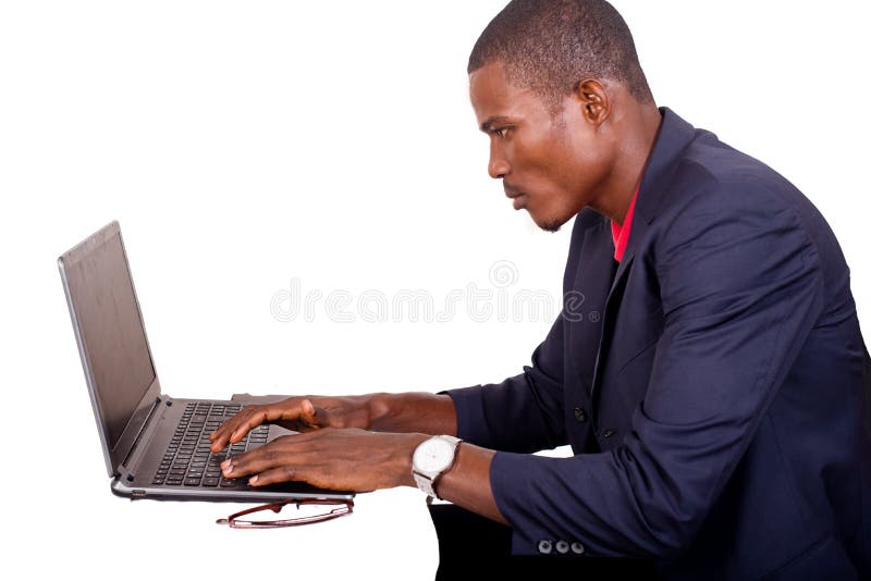 Young Businessman Working on Computer Desk Stock Photo - Image of ...