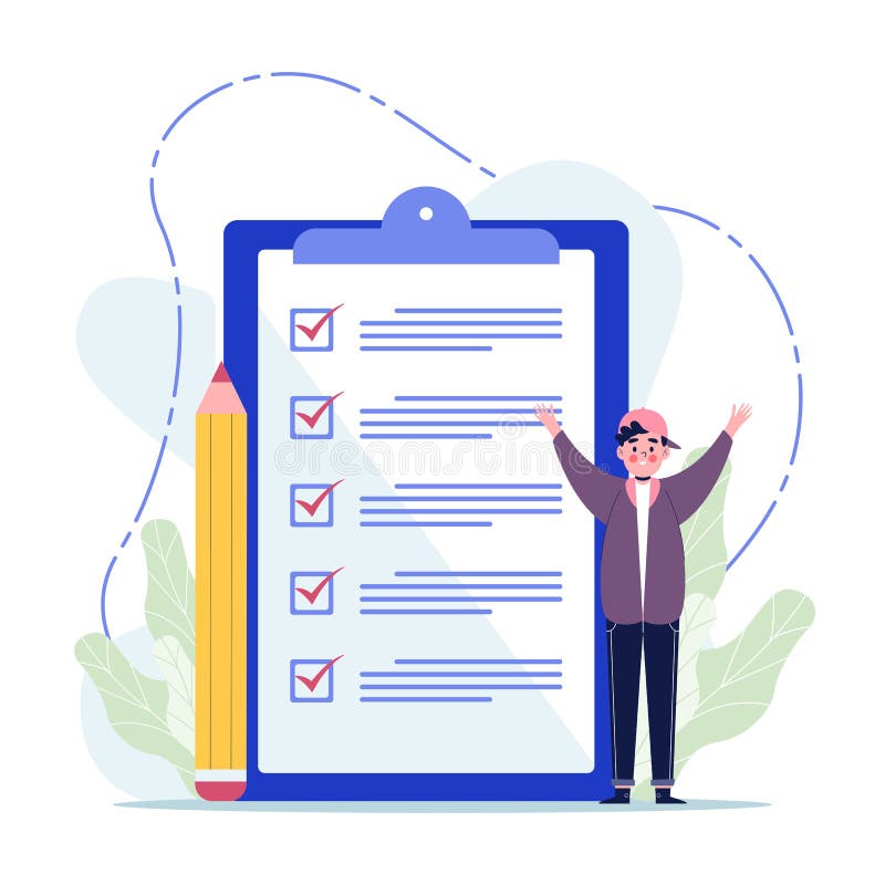 People Checking Giant Check List Stock Vector - Illustration of ...