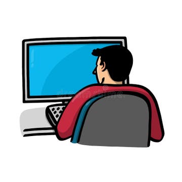 Man Staring Computer Stock Illustrations – 149 Man Staring Computer ...