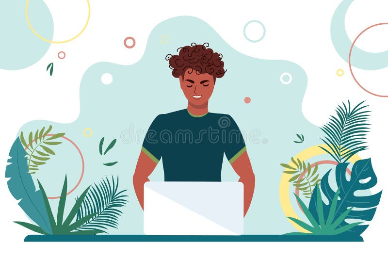 Computer of Summer and Vacation Design Stock Vector - Illustration of ...