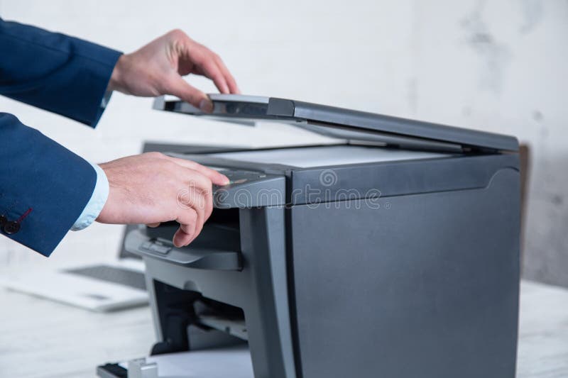 Young Man Working Copy Machine Stock Image - Image of worker, paper ...