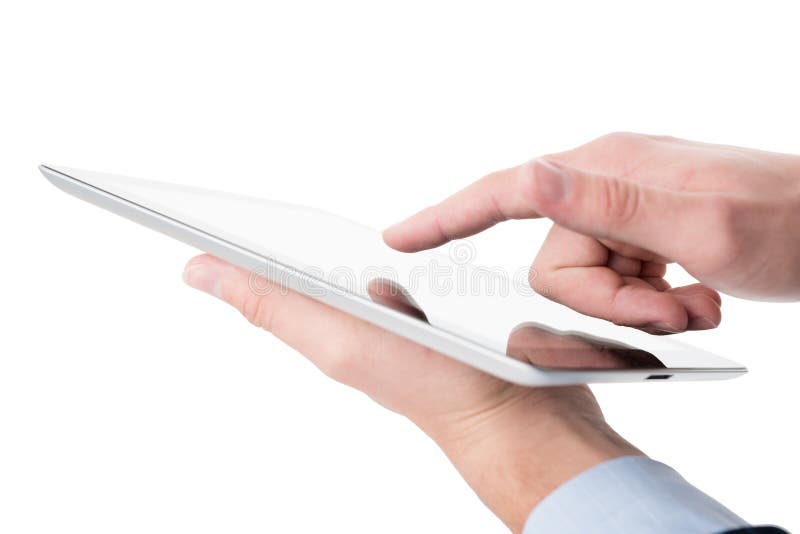 Young Man Working on a Digital Tablet Stock Photo - Image of multimedia ...