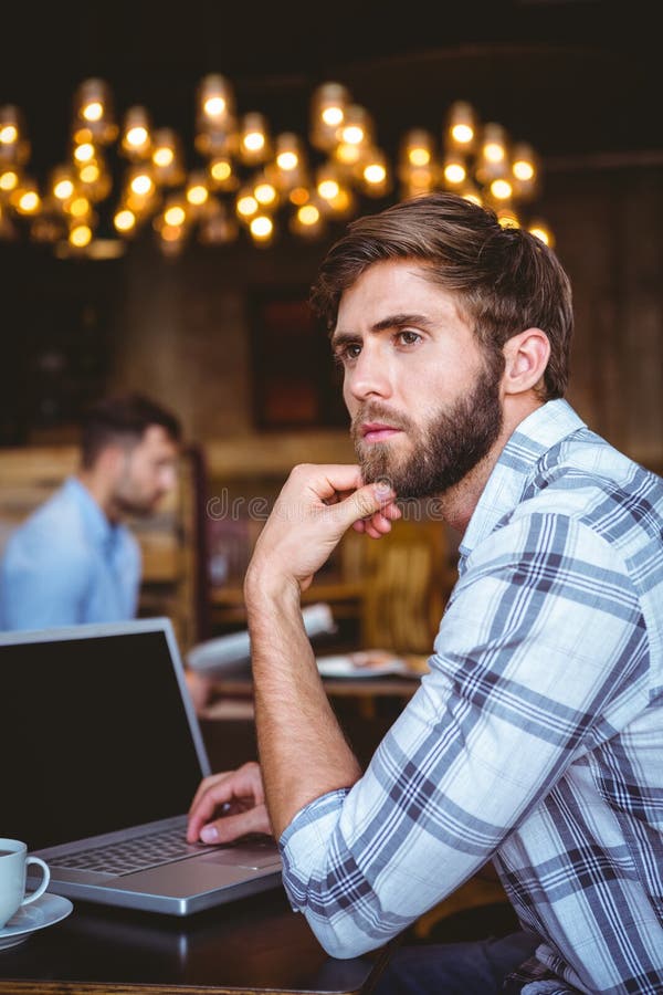 Young Man Working on His Computer Stock Image - Image of typing ...