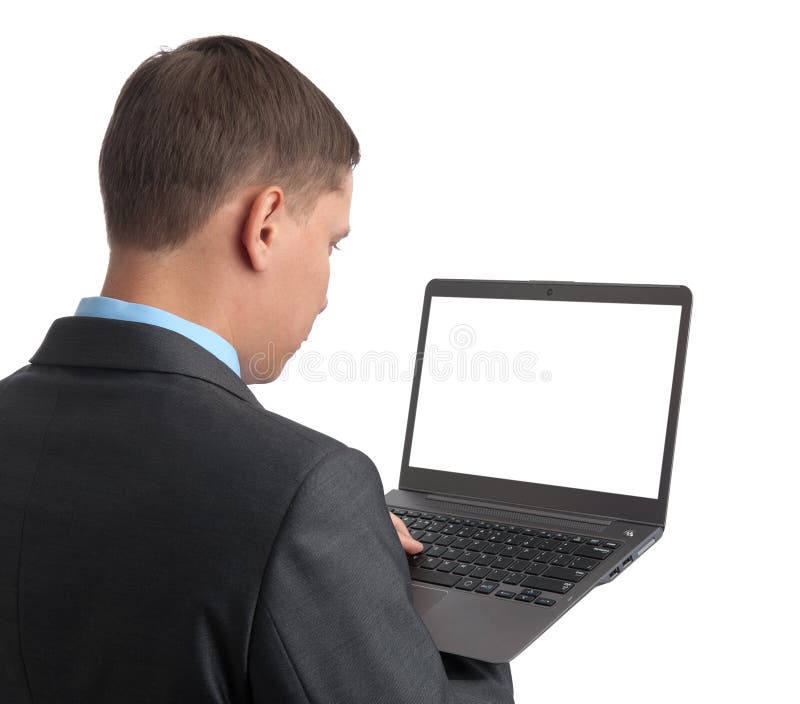 Young Man Working of His Laptop Stock Image - Image of head, lifestyle ...
