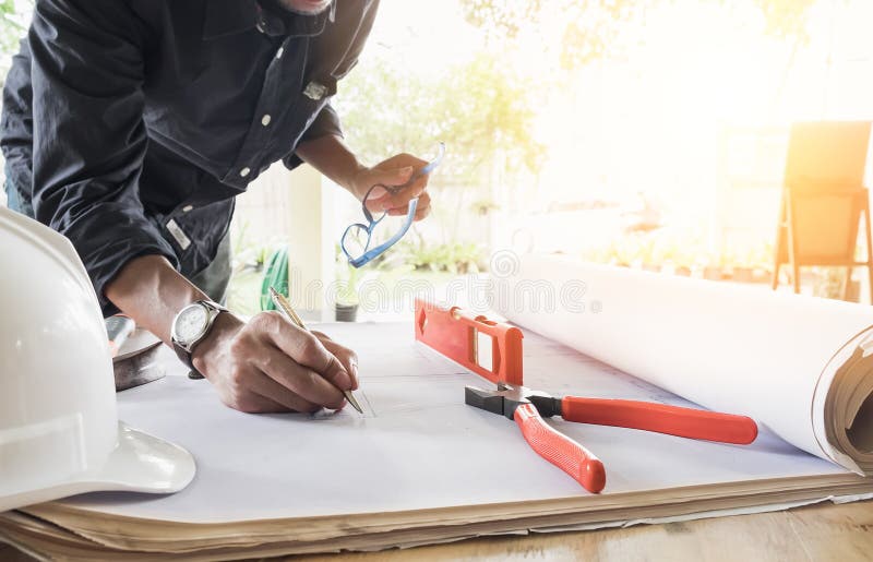 Young Man Working on His Plane Project Stock Image - Image of desk ...