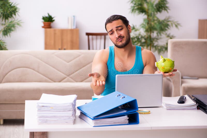 Young Man Working from House during Pandemic Stock Photo - Image of ...