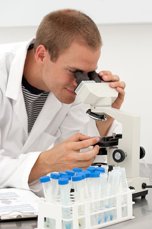 Young Man Working in Laboratory Stock Image - Image of scientist ...