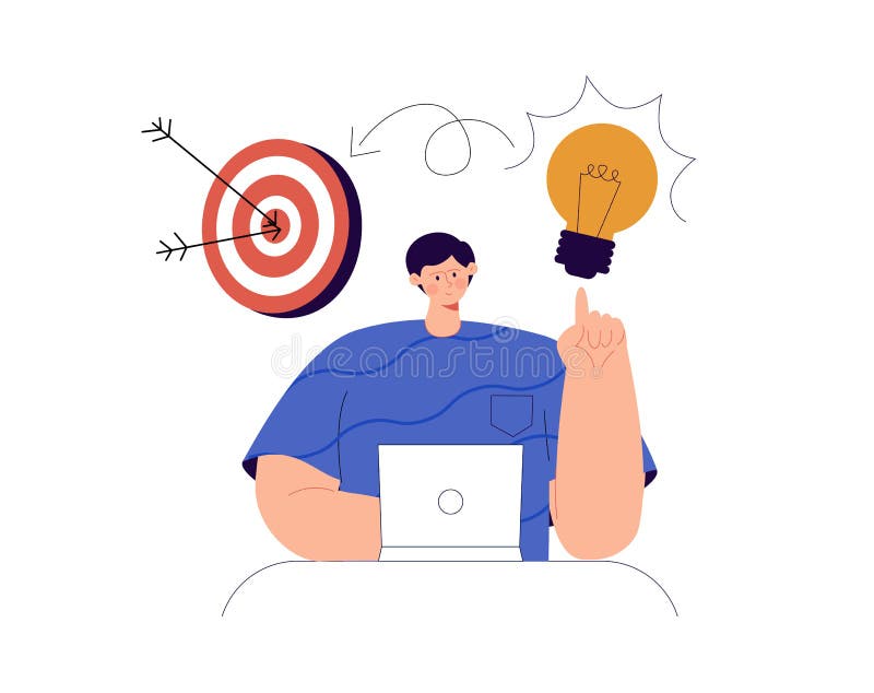 Young Man Working on the Laptop Computer and Having a Idea. Freelance ...