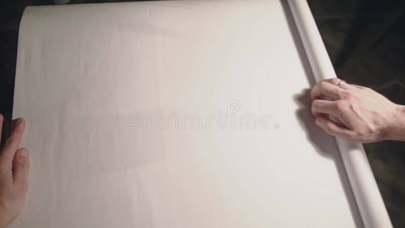 Young Architect Draws a Drawing by Paper. Close-up. Stock Video - Video ...