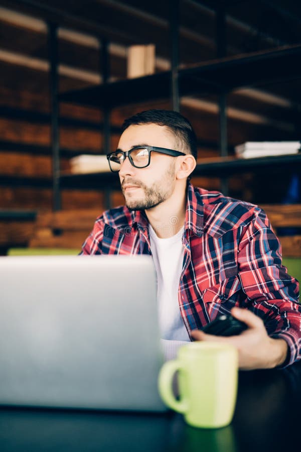 Young Man Working in Office Stock Image - Image of boss, office: 83585367