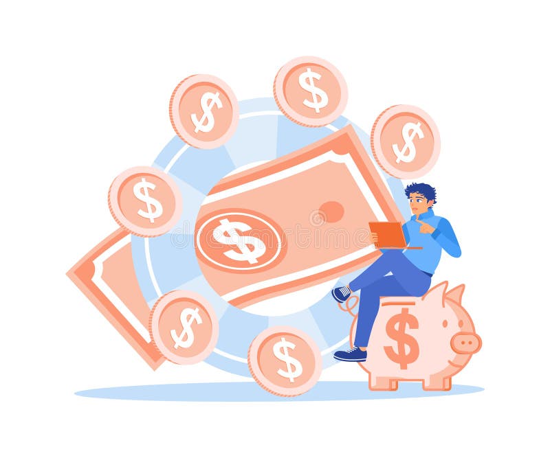 Young Man Working Online. Make Money from the Internet. Earn Money ...