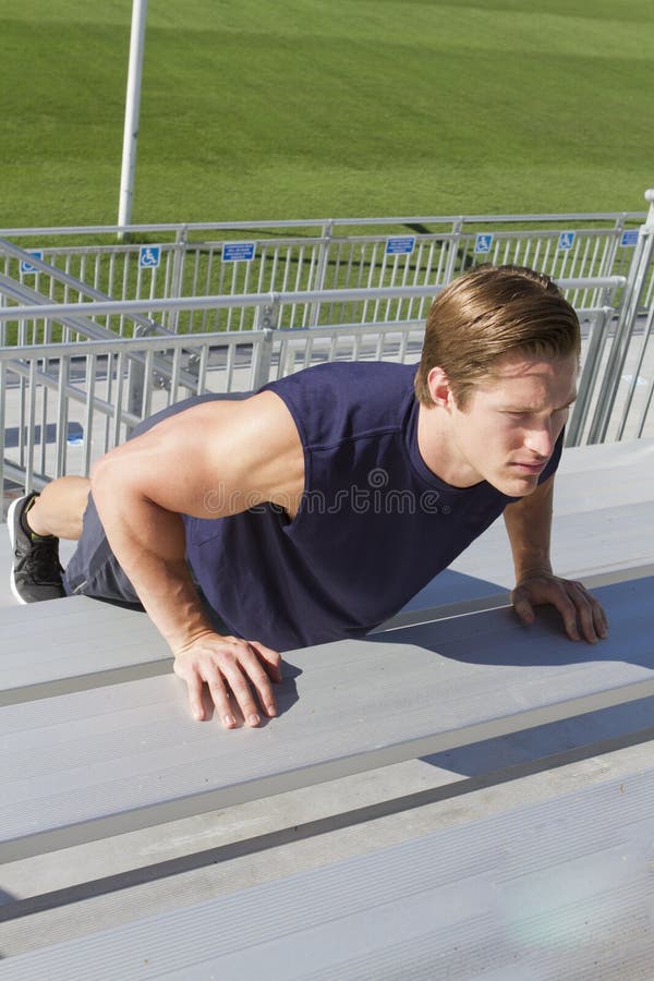 Young Man Working Out stock photo. Image of blonde, male - 32329546