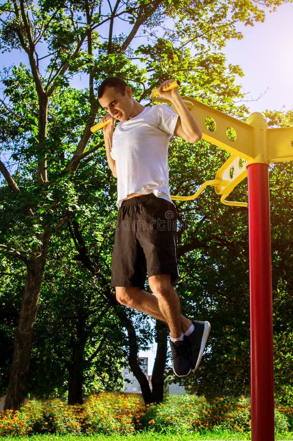Young Man Working Out Outdoor Stock Image - Image of female, sportive ...