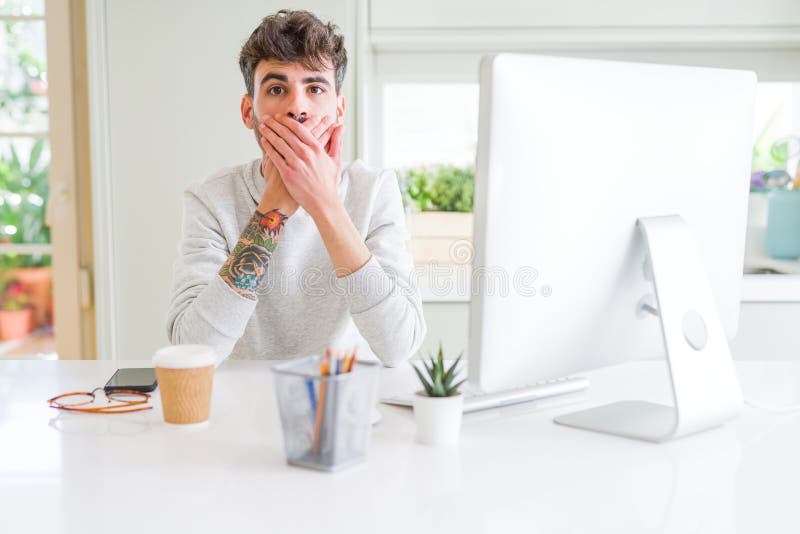 668 Man Covering Mouth Computer Stock Photos - Free & Royalty-Free ...