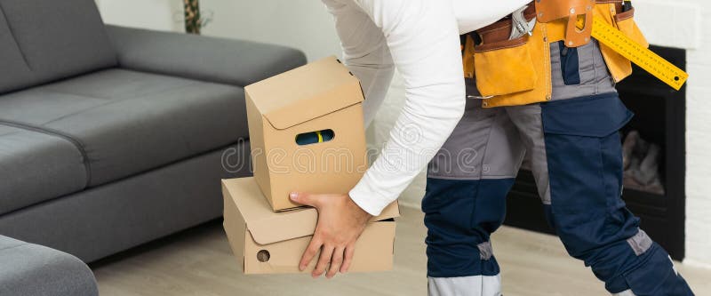 Young Man Working at a Warehouse with Boxes Stock Image - Image of ...