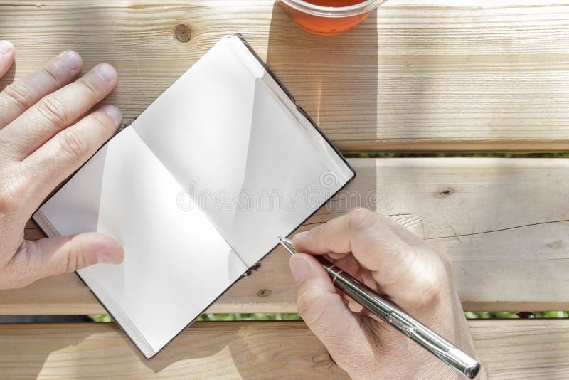 Young Man Writes in His Notebook Stock Photo - Image of calculation ...