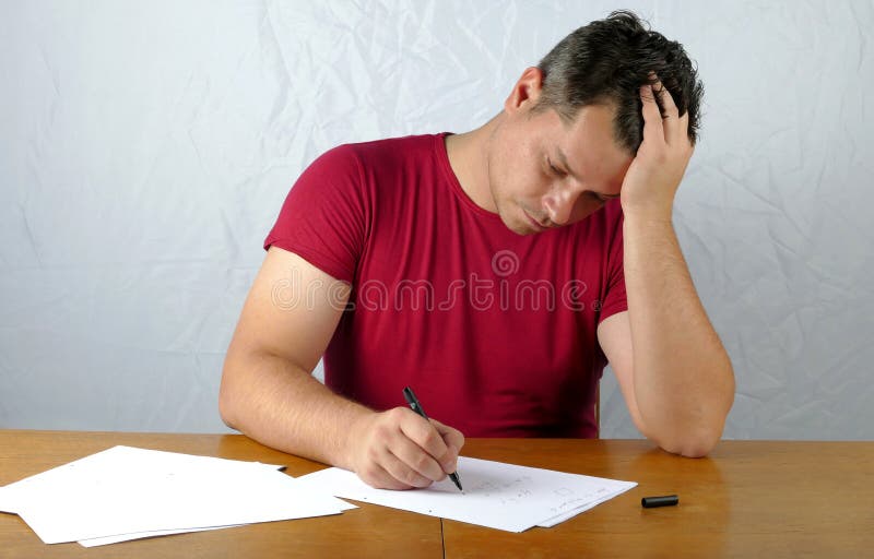 Young man writing stock photo. Image of adult, writing - 81840856