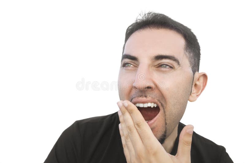 Young man yawning. stock photo. Image of adult, grimacing - 15304804