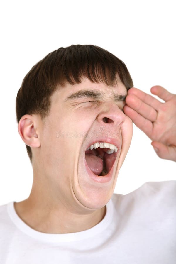 Young Man Yawning stock image. Image of slack, human - 35377589