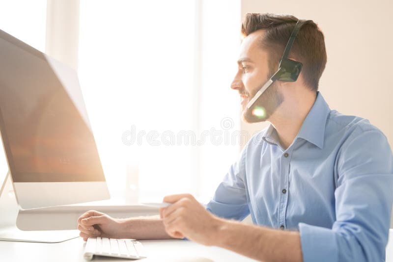 Operator by workplace stock image. Image of person, profession - 144835985