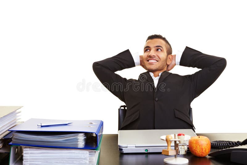 Young manager leaning back stock photo. Image of african - 12958036