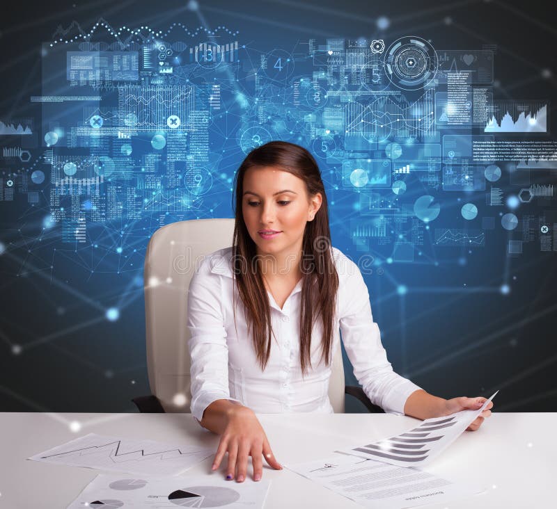 Manager at the Office Making Reports and Statistics Stock Photo - Image ...