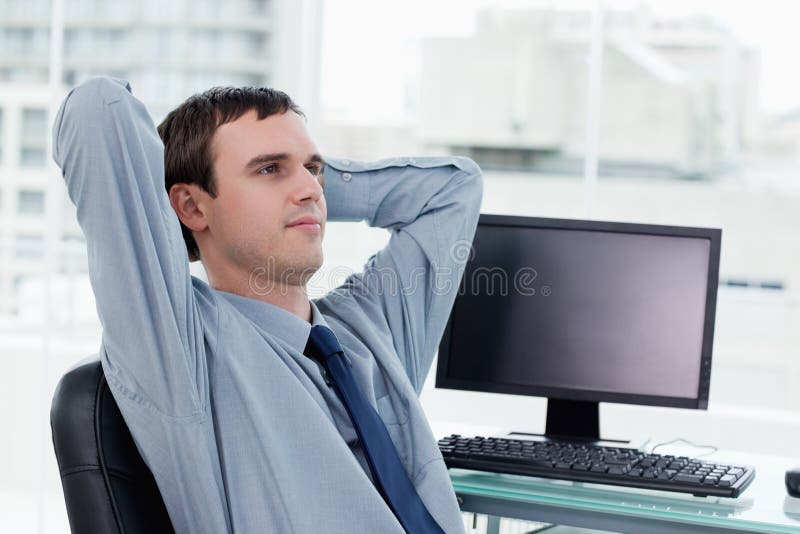 Young manager relaxing stock photo. Image of computer - 22693594