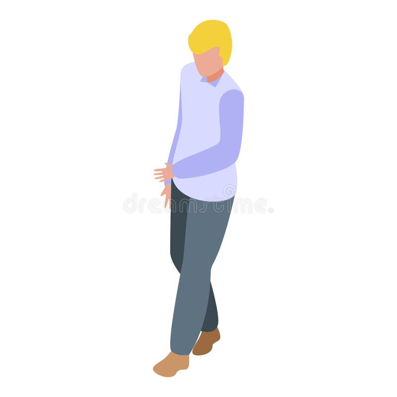Young Manager Walking Looking Down Isometric Icon Stock Illustration ...