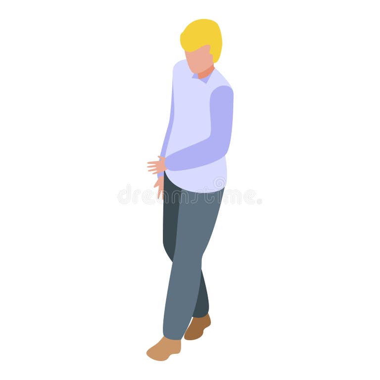 Young Manager Walking Looking Down Isometric Icon Stock Illustration ...