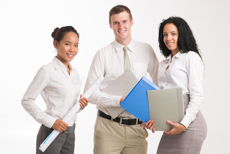Young managers stock image. Image of folder, company - 42183649