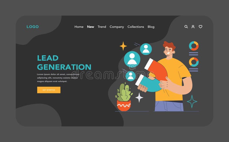 Young Marketer Attracts Potential Clients Stock Vector - Illustration ...