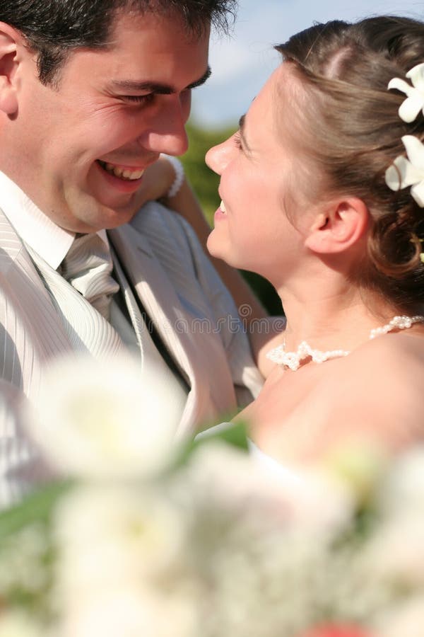 Young married couple stock photo. Image of married, bouquet - 3779186