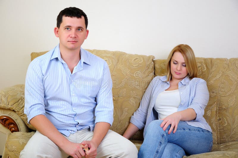 Young Married Couple at Odds Stock Photo - Image of caucasian, despair ...