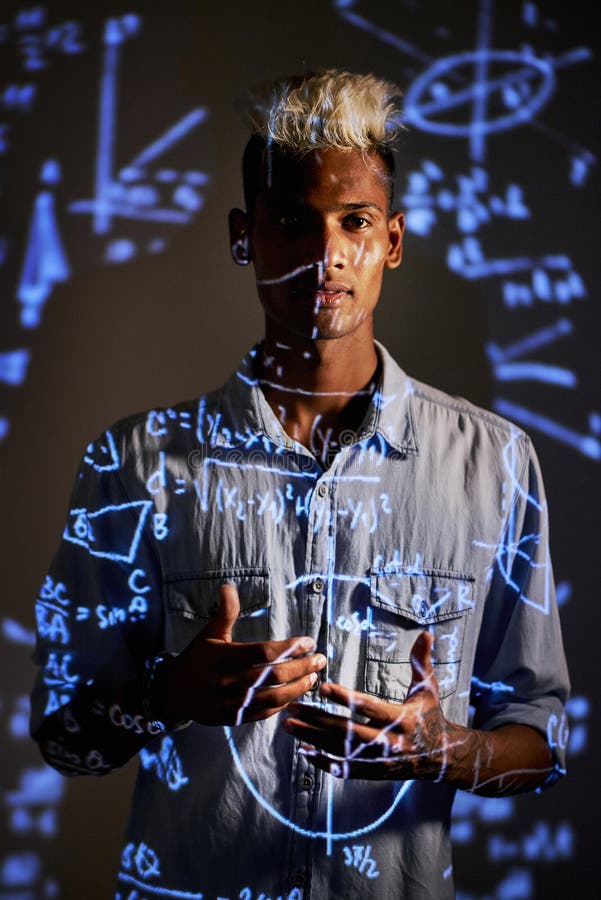 Young Mathematician Telling about New Formula Stock Photo - Image of ...