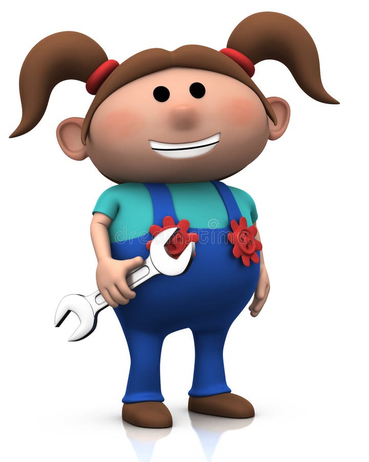 Girl Mechanic Wrench Stock Illustrations – 546 Girl Mechanic Wrench ...
