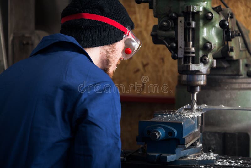 Young Mechanic Apprentice on Milling Machine Stock Image - Image of ...