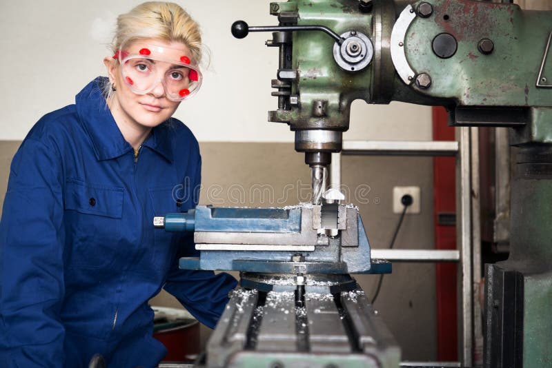 Young Mechanic Apprentice on Milling Machine Stock Image - Image of ...
